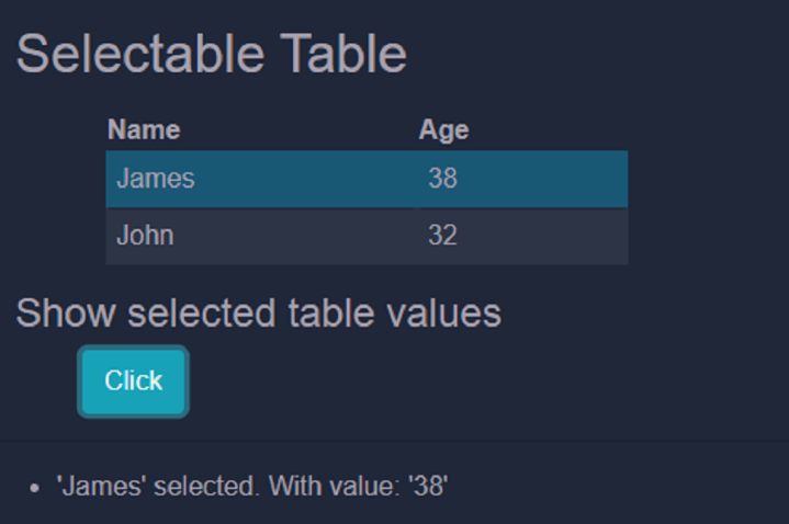 Selectable Tables with Blazor – TigheTec Cloud Consulting